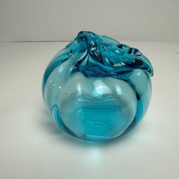 Accents | Rare Vintage Art Blue Glass Apple Or Tomato Hand Blown Decor | Poshmark